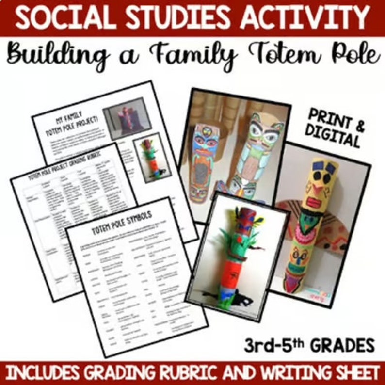 Native American Craft: Family Totem Pole Project Activity - Etsy