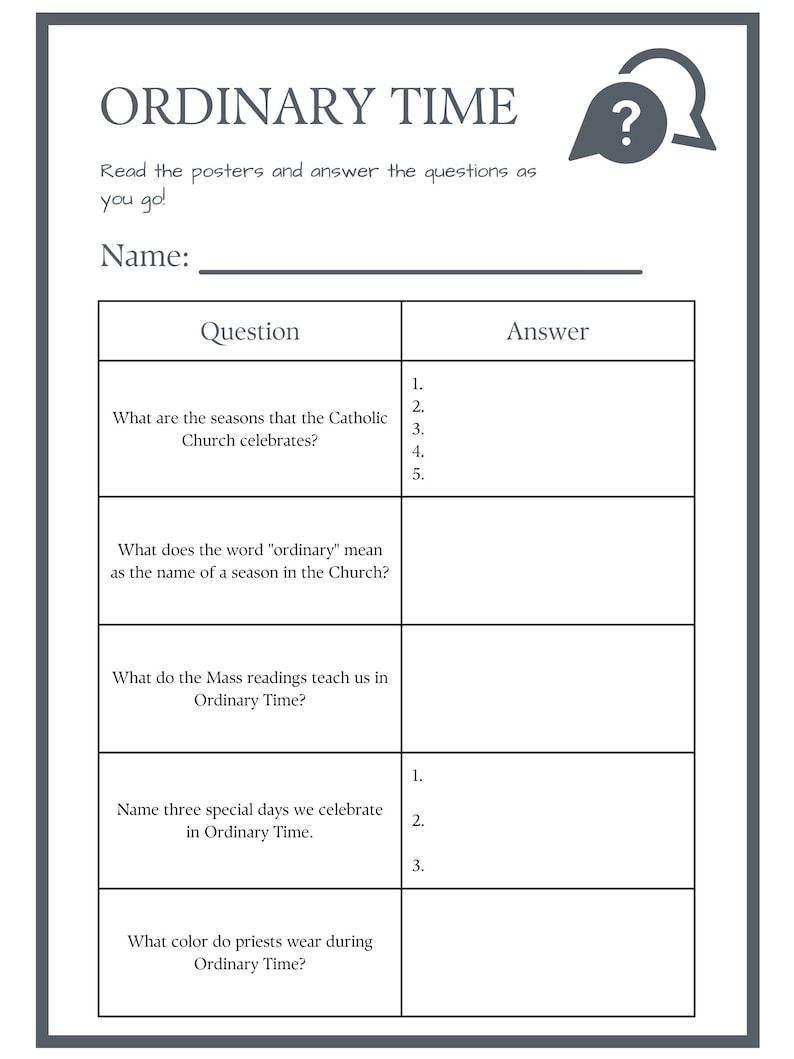 Catholic Ordinary Time: Bulletin Board Posters and Write the Room ...