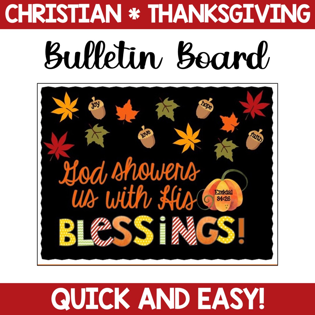Fall Christian Bulletin Board: Thanksgiving Blessings (digital Download ...