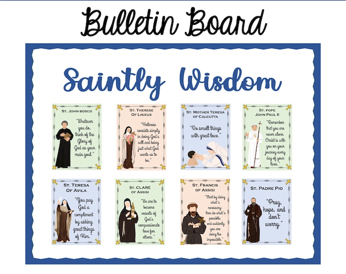 Catholic Saints Bulletin Board Template, All Saints' Day Research ...