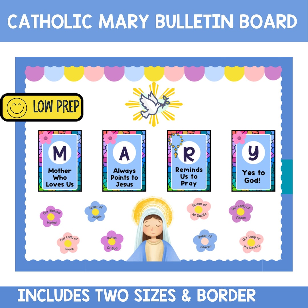 Catholic Mary Bulletin Board Set - Etsy