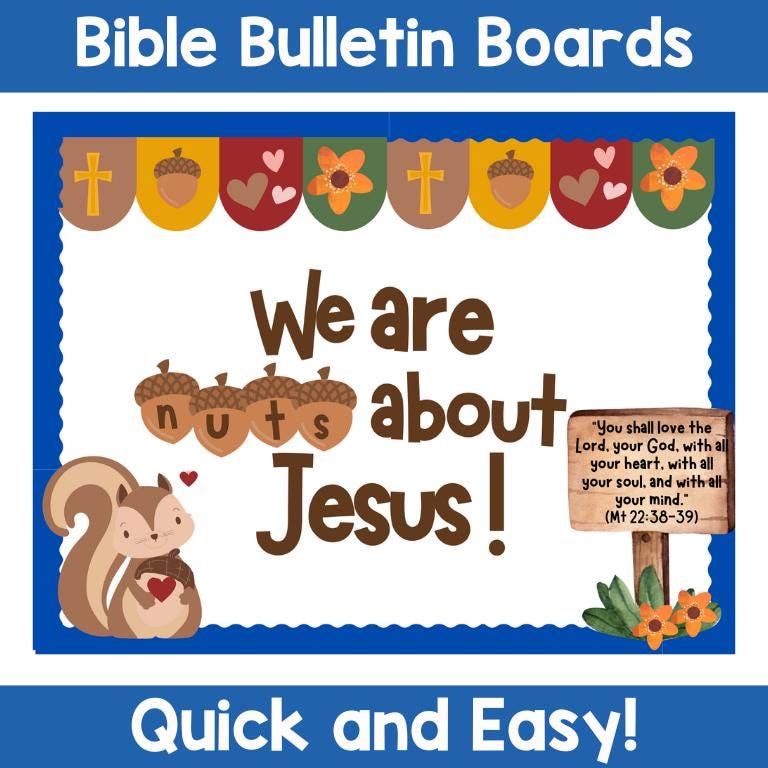 Christian Bulletin Board: We Are Nuts About Jesus - Etsy