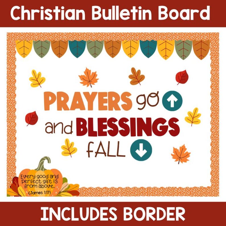 Fall Christian Bulletin Board: Prayers Go up and Blessings Come Down - Etsy