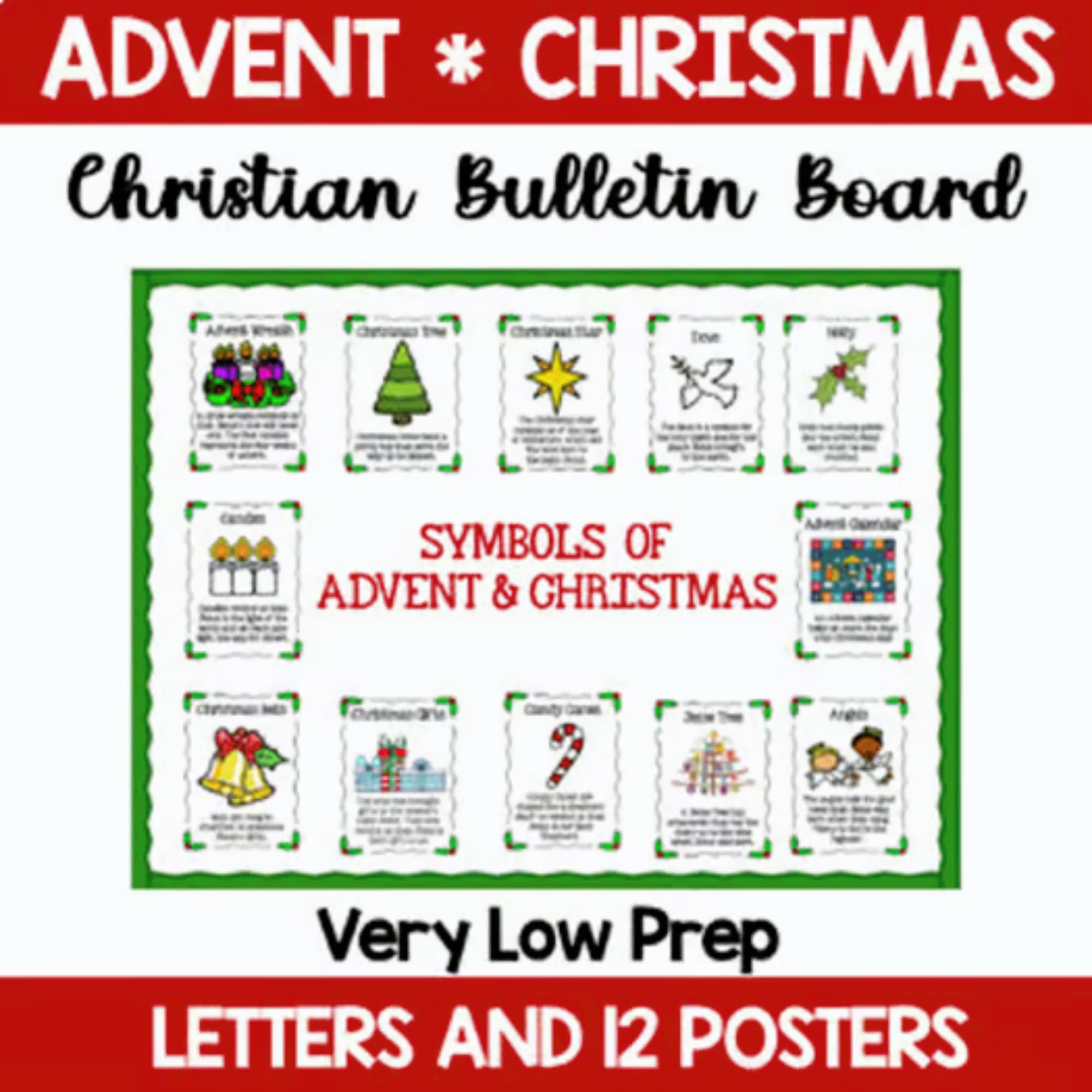 The Symbols of Advent and Christmas Bulletin Board - Etsy