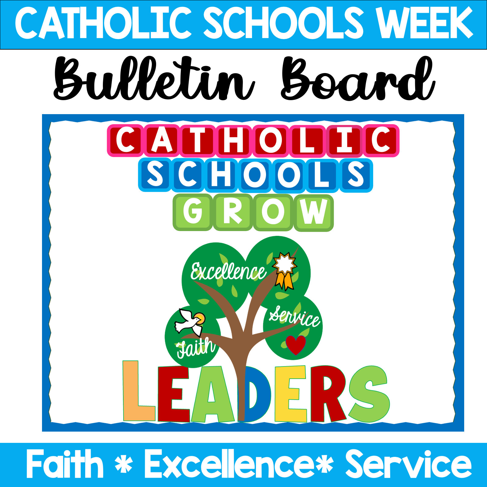 Catholic Schools Week Bulletin Board: Growing Leaders - Etsy