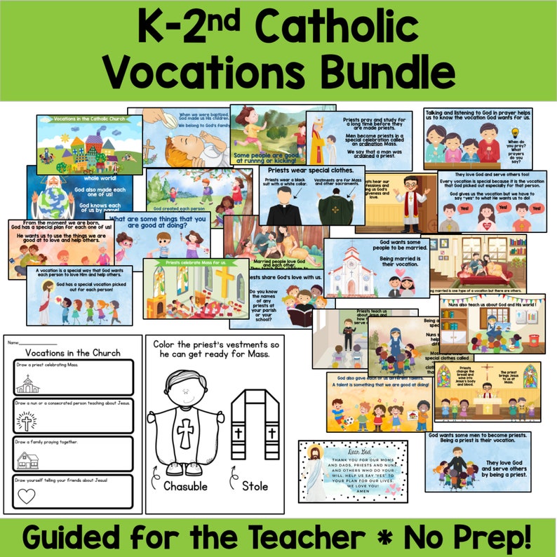 Catholic Vocations Bundle: K, 1st, and 2nd - Etsy