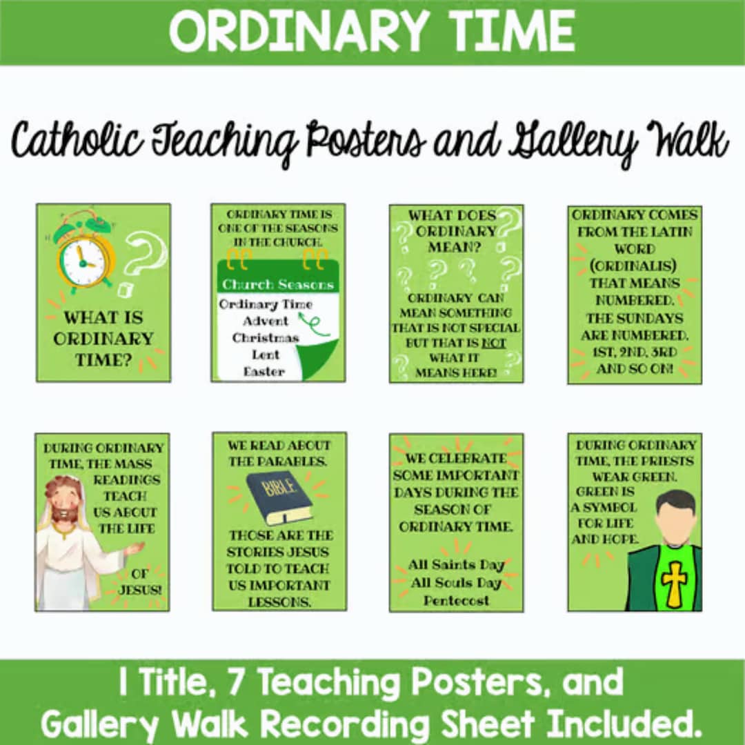 Catholic Ordinary Time: Bulletin Board Posters and Write the Room ...