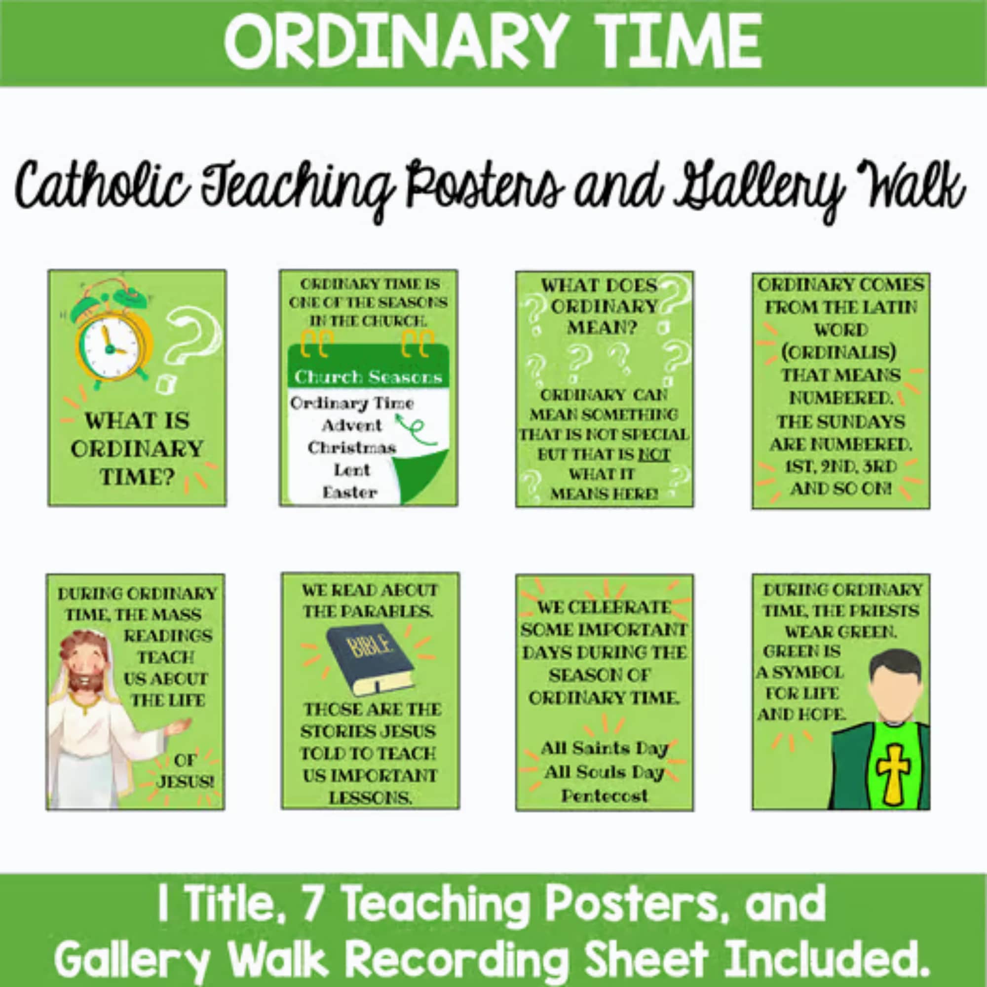 Catholic Ordinary Time: Bulletin Board Posters and Write the Room ...