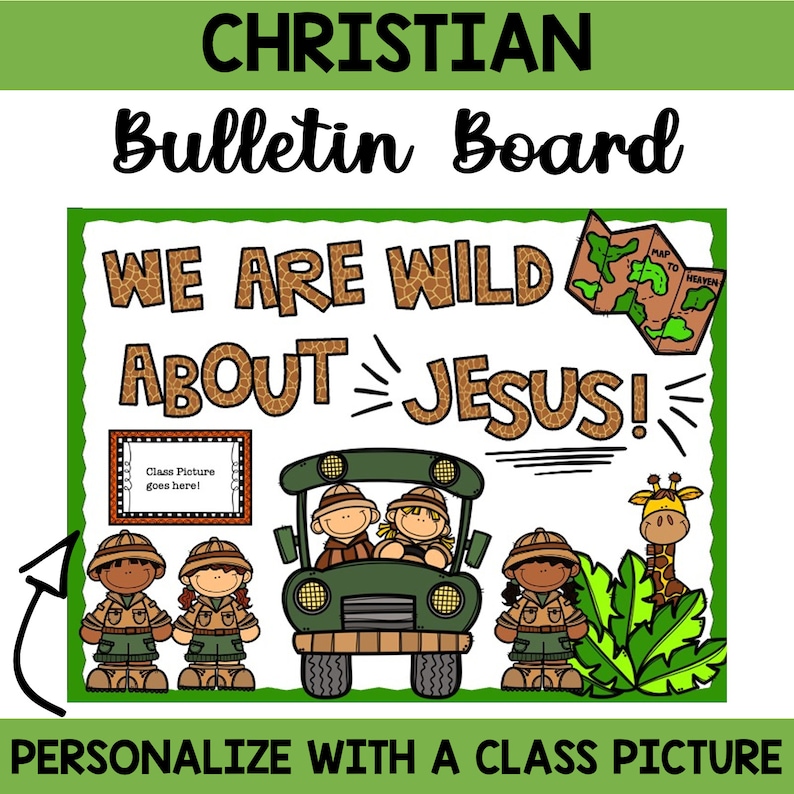 Christian Jungle Bulletin Board Door-editable - Personalize-we Are Wild ...