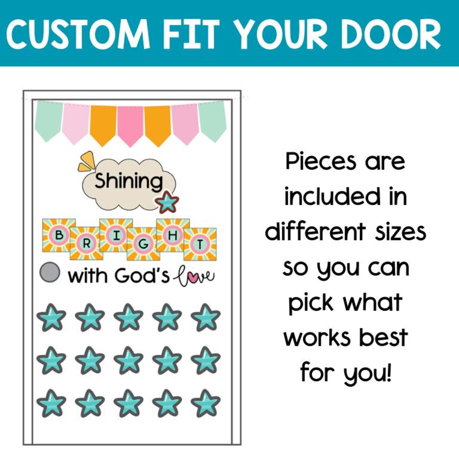 Christian Classroom Door Decor: Shining Bright With God's Love - Etsy