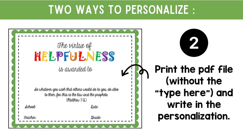 Editable Christian Virtue Awards With Scripture - Etsy