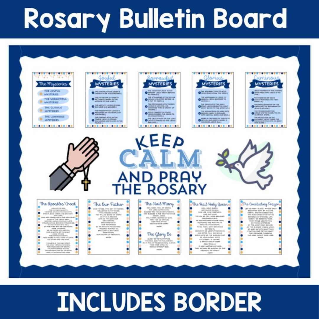 Catholic Rosary Bulletin Board: Keep Calm and Pray the Rosary - Etsy
