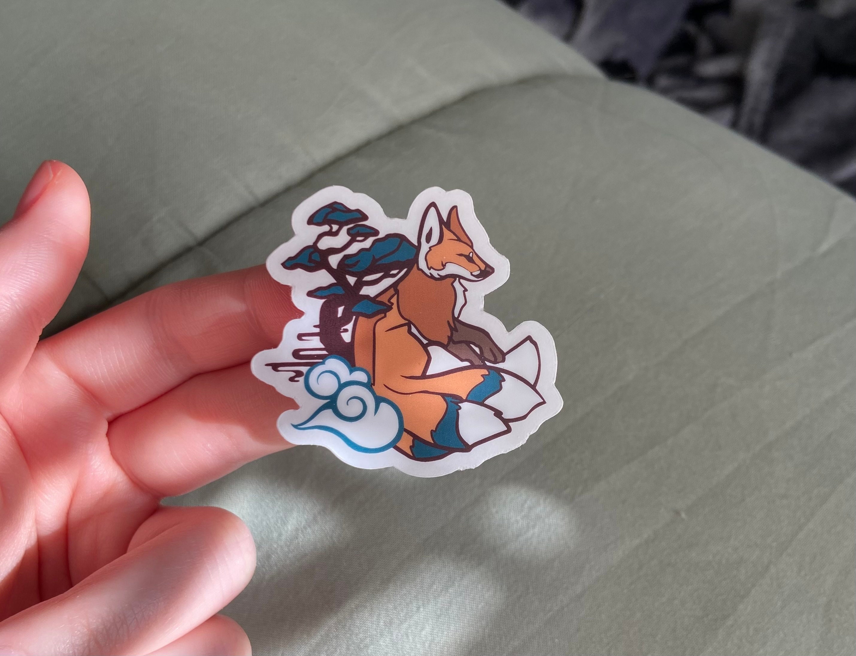 Bonsai Kitsune Clear Vinyl Sticker - Etsy