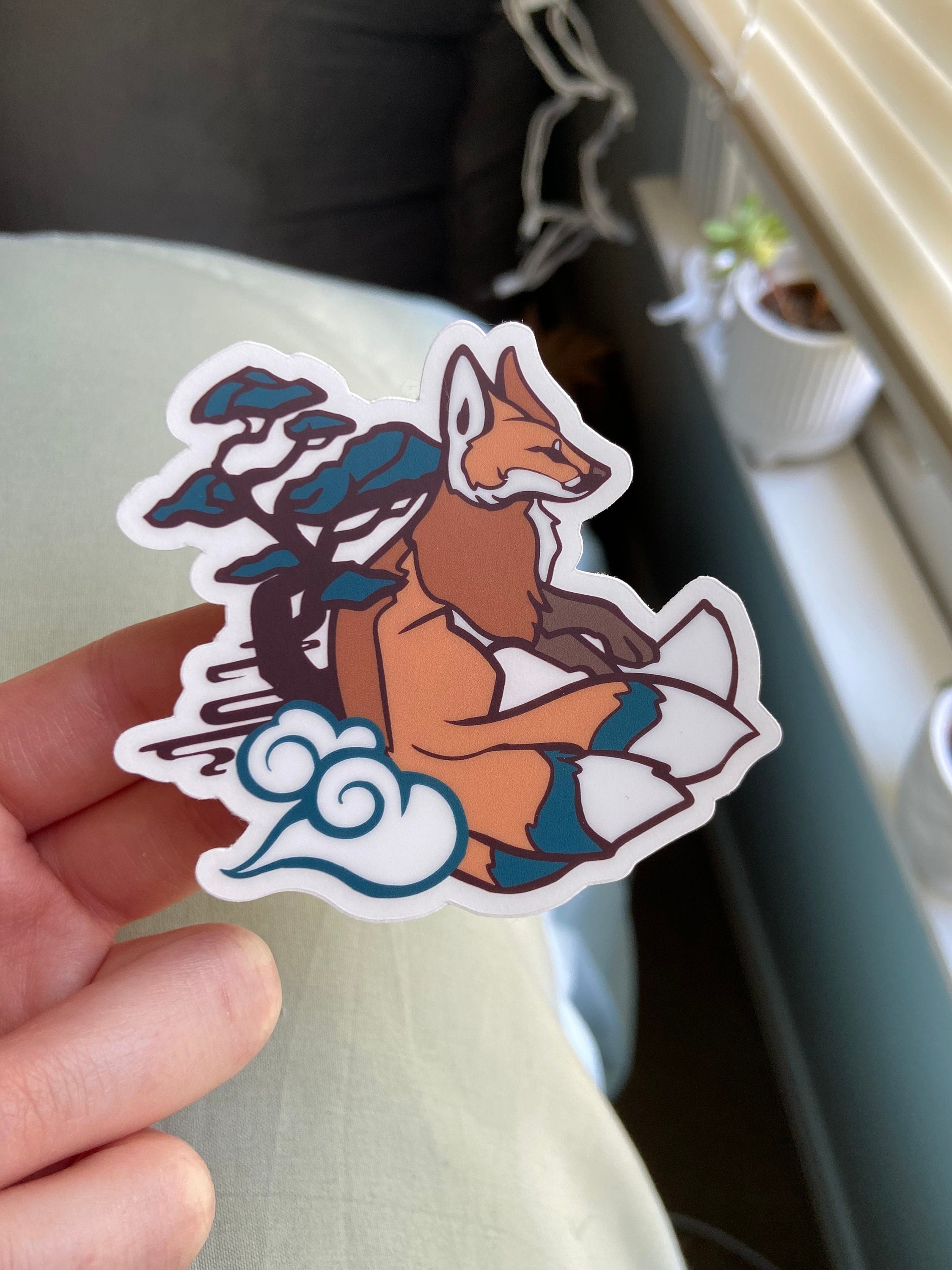 Bonsai Kitsune Clear Vinyl Sticker - Etsy