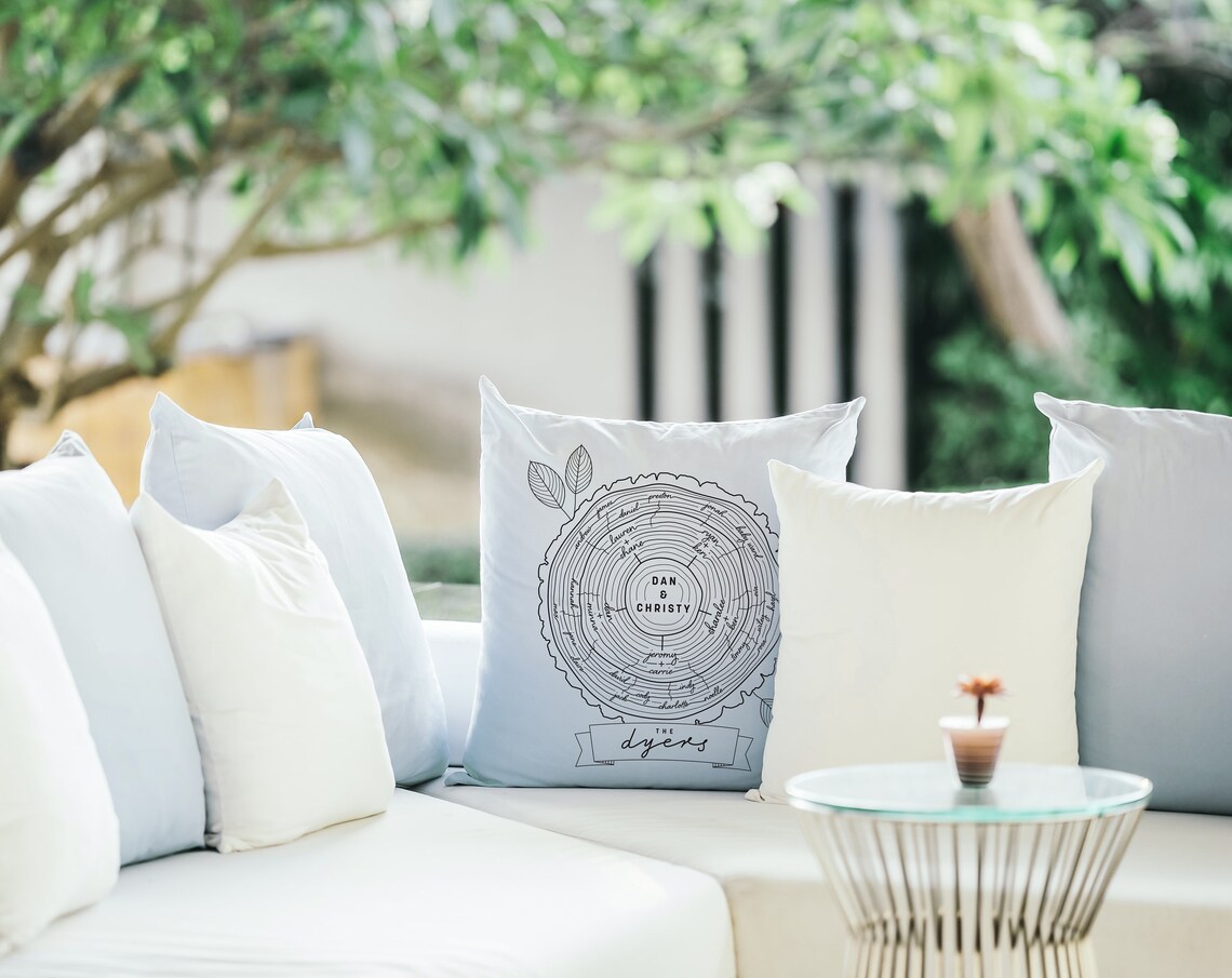 3 Generation Family Tree Rings Artwork, Personalized Anniversary ...