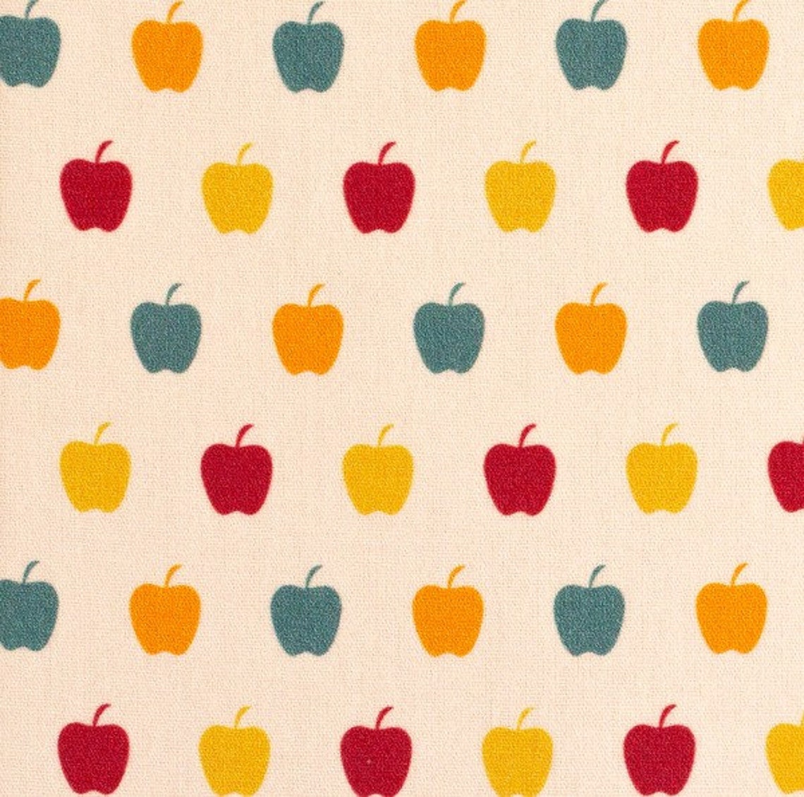 Cotton Fabric Small Apples - Etsy