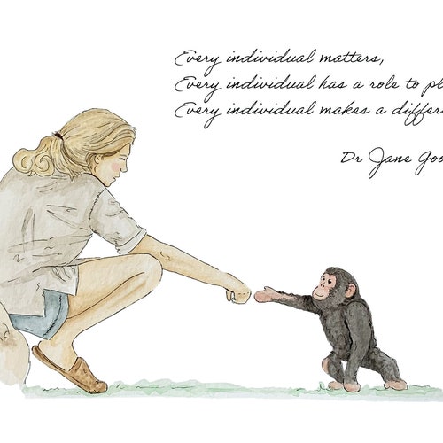 Jane Goodall Women in History Print/poster unframed | Etsy
