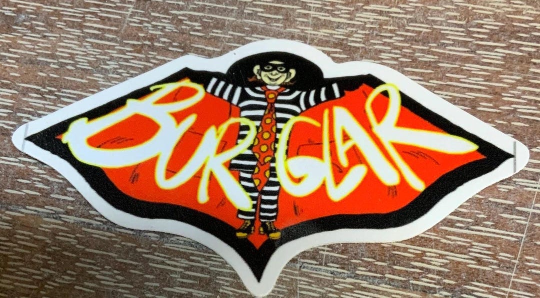 Hamburglar Burglar Man Vinyl Stickers Vintage Mcdonald’s Fast Food ...
