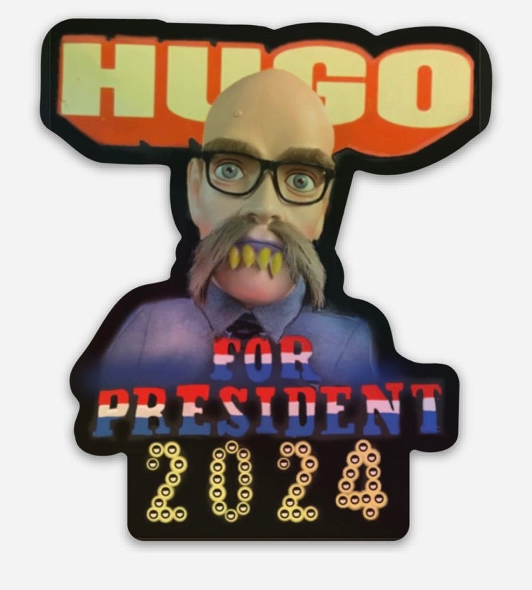 Vintage Kenner Hugo Creepy Doll for President 2024 Holographic Vinyl ...