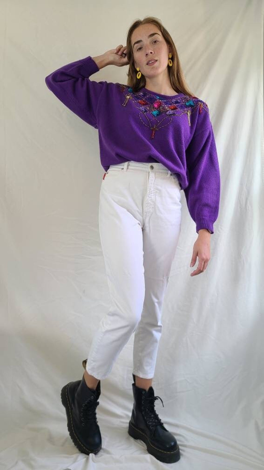 Vintage 1980s "bongo" White Tapered Mom Jeans - Size 28in - Etsy
