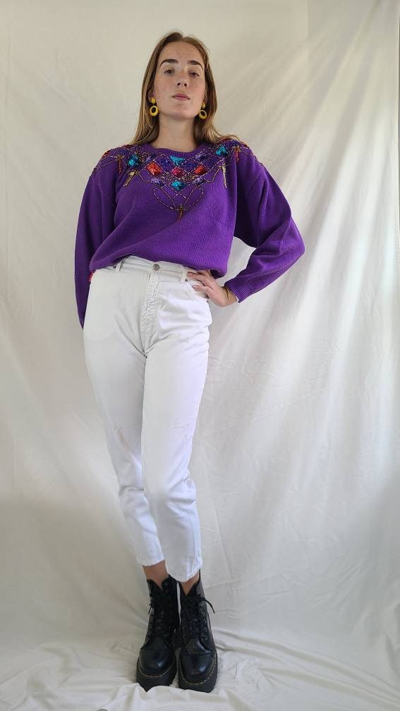 Vintage 1980s bongo White Tapered Mom Jeans Size 28in - Etsy