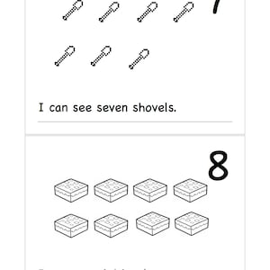 Minecraft Counting Coloring Book - Etsy