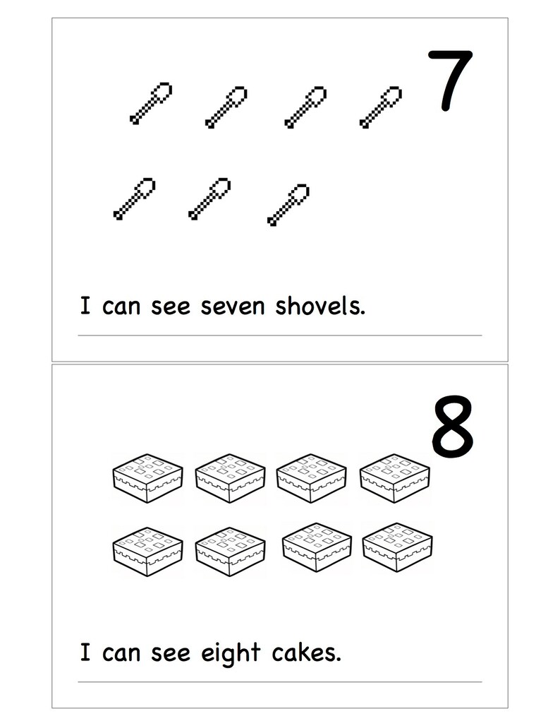 Minecraft Counting Coloring Book - Etsy