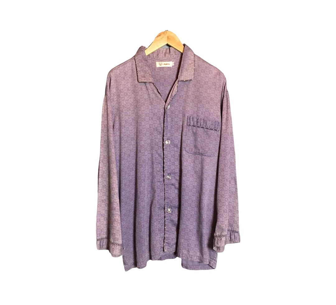 MCM Monogram Logo Nova Check Pajamas Shirt - Etsy