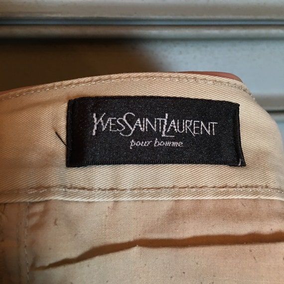 Yves Saint Laurent YSL Big Logo Embroidery Pants - Gem