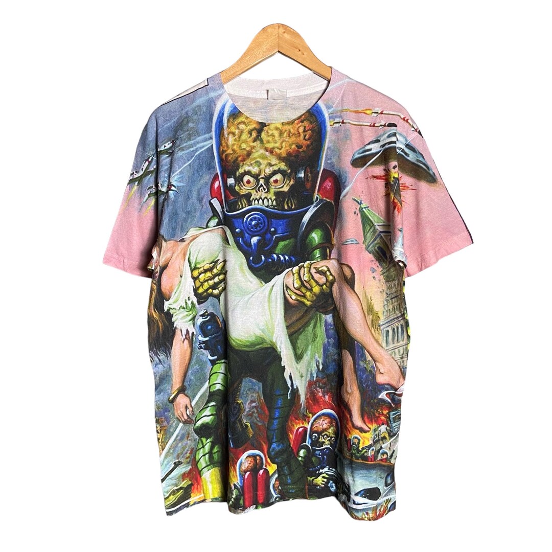 Mars Attacks All Overprint Horror Movie Tee - Etsy