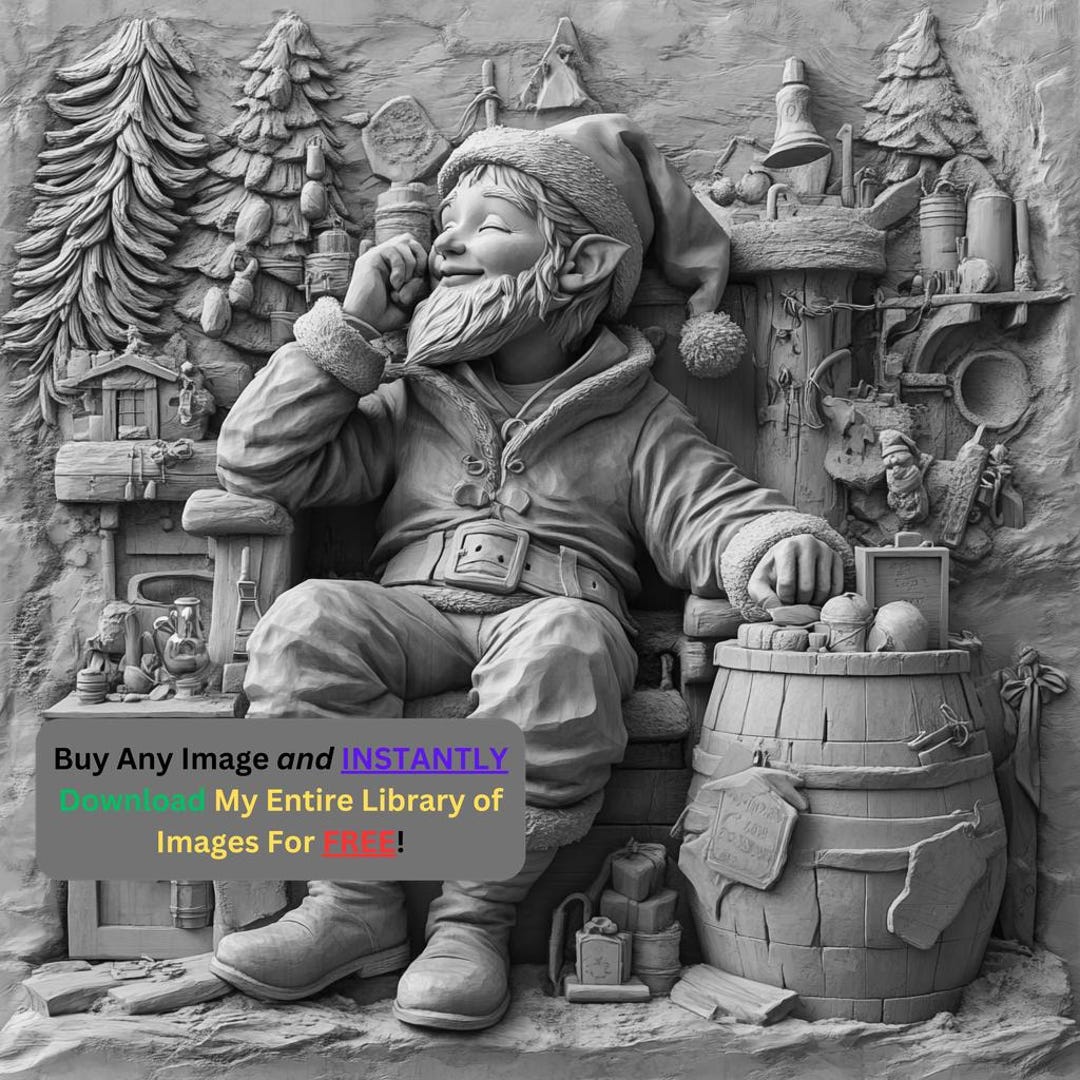 Santa Christmas Elf Image Laser Ready Cut Burn File | Workshop Toy ...