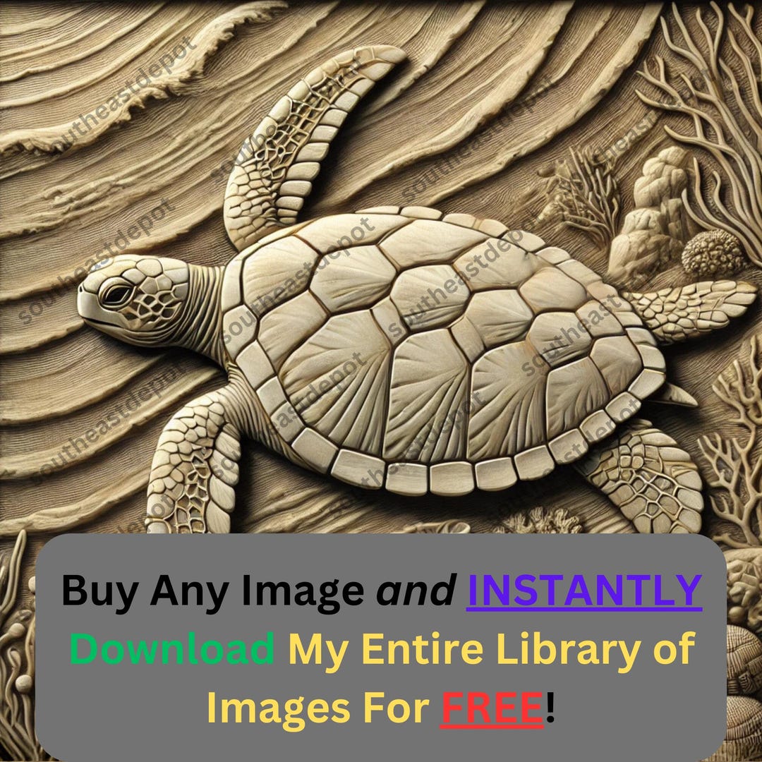 3D Sea Turtle Illusion | Laser-ready Digital Design File | Glowforge ...