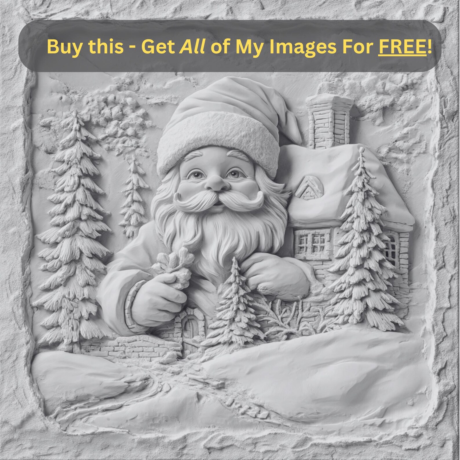 Santa Elf Cabin Portrait Image Laser Burn File | Christmas Holiday ...