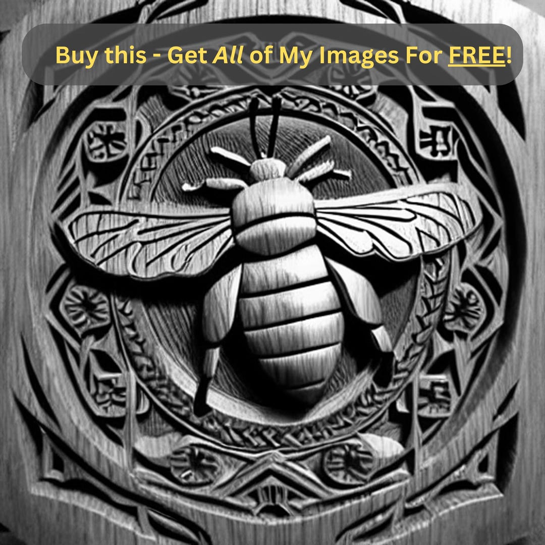 Digital Design File - Bee Carving 3 - Glowforge | Lightburn Laser Ready ...