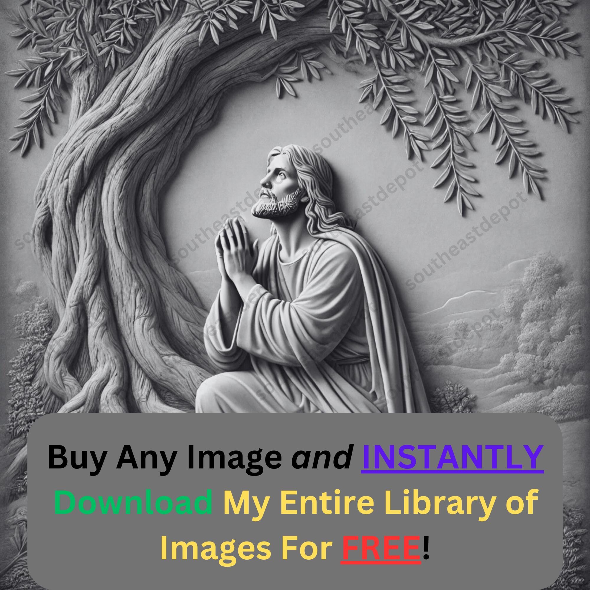 Jesus Prayer Image Laser Ready Burn File | Garden Gethsemane Digital ...