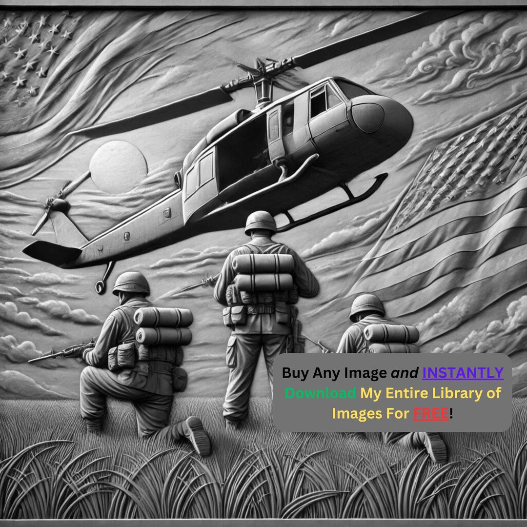 Military Helicopter Image Laser Cut Burn File | Soldiers Field Illusion ...