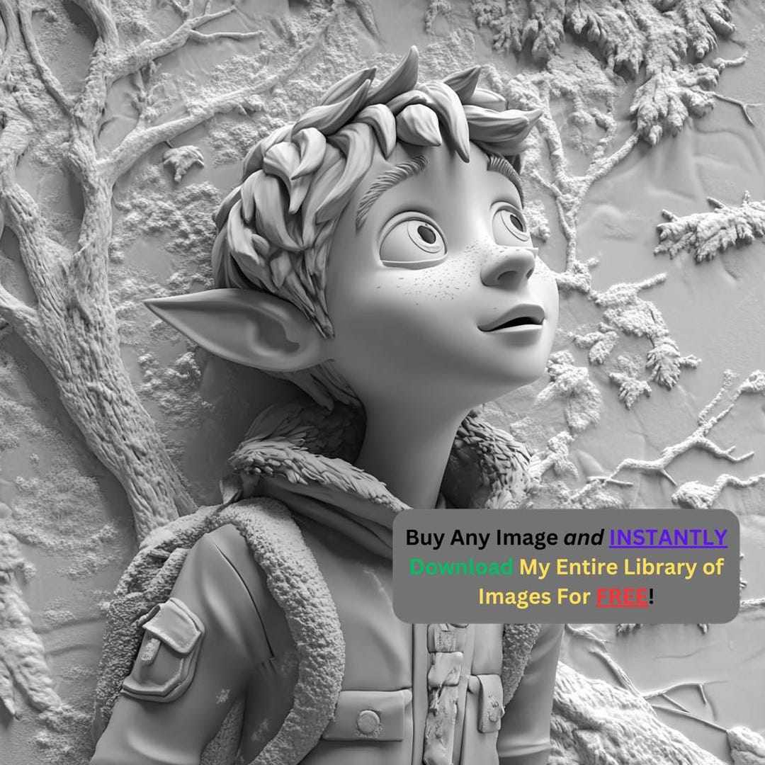 Elf Image Laser Cut Burn File | Fantasy Forest Digital Download | 3D ...