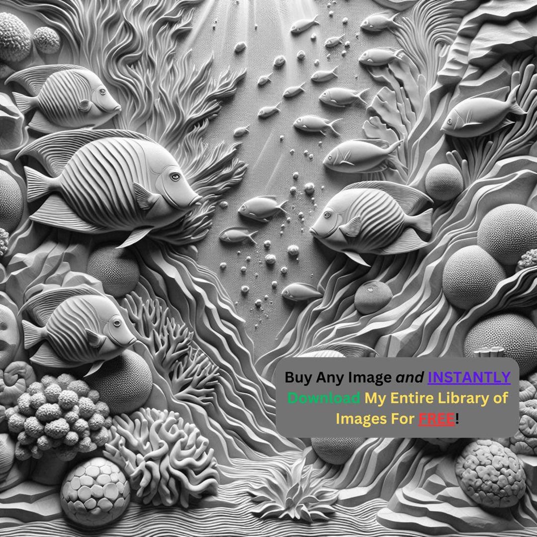 Tropical Fish Image Laser Cut Burn File | Marine Life Digital Download ...