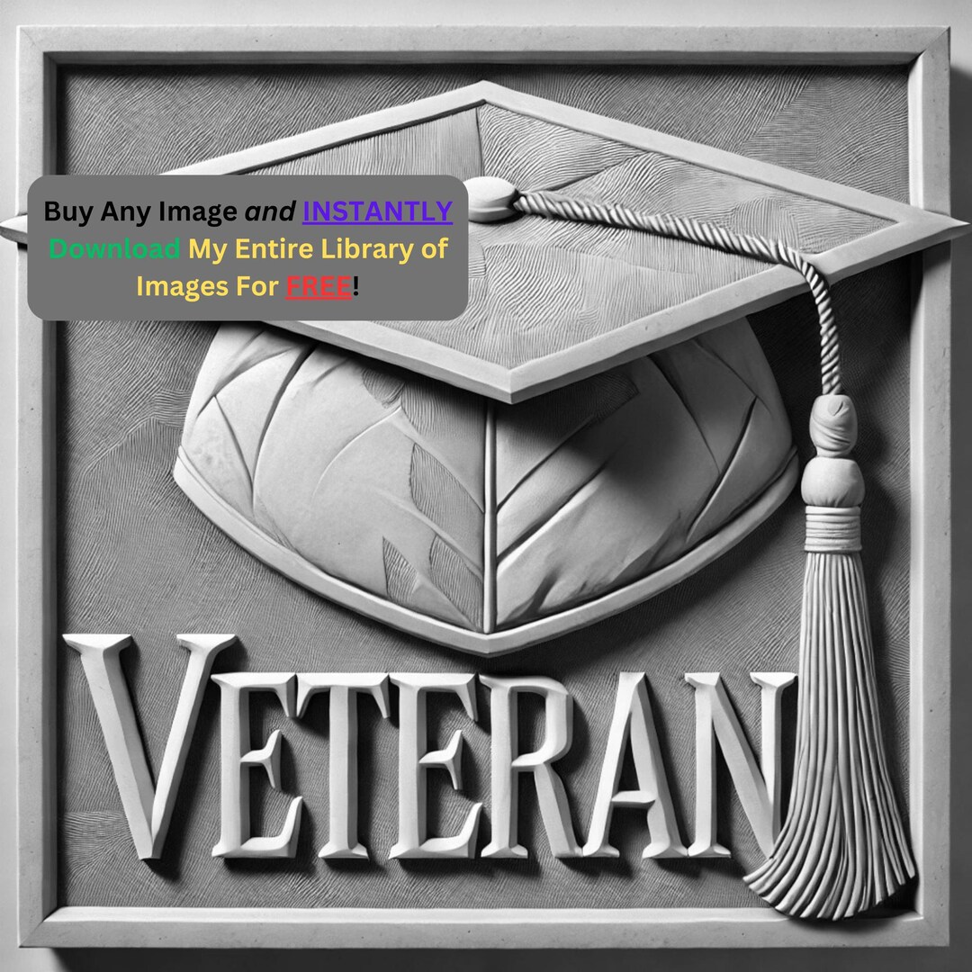 Veteran Graduation Cap Image Laser Cut Burn File | USA Patriotic Design ...
