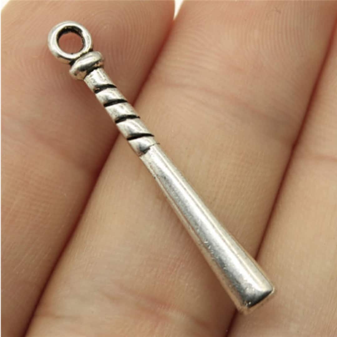 20pcs Baseball Bat Charms Pendant 35x5mm Antique Silver Jewelry Making ...