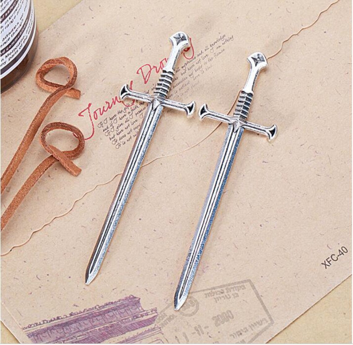 10pcs Sword Charms 25x88mm Antique Silver/bronze DIY Jewelry - Etsy