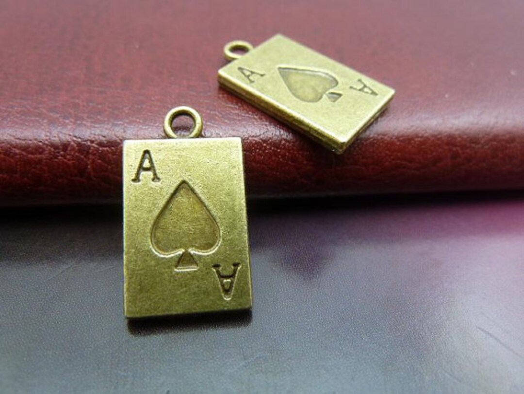 20pcs Playing Card A Charms Pendant 12x20mm Antique Silver/antique ...