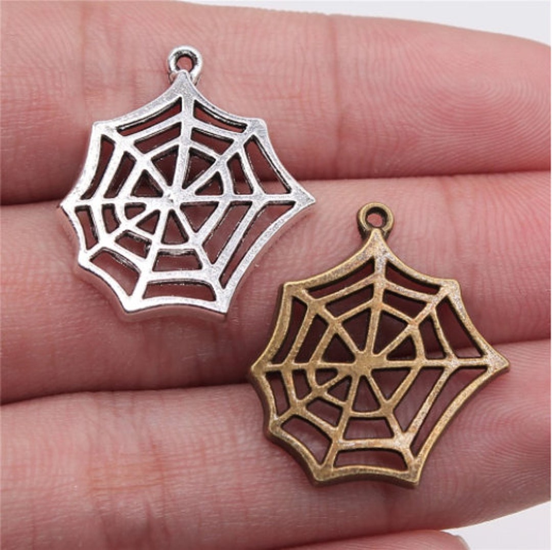 20pcs Spider Web Charms Pendant---25x23mm Antique Silver/antique Bronze ...