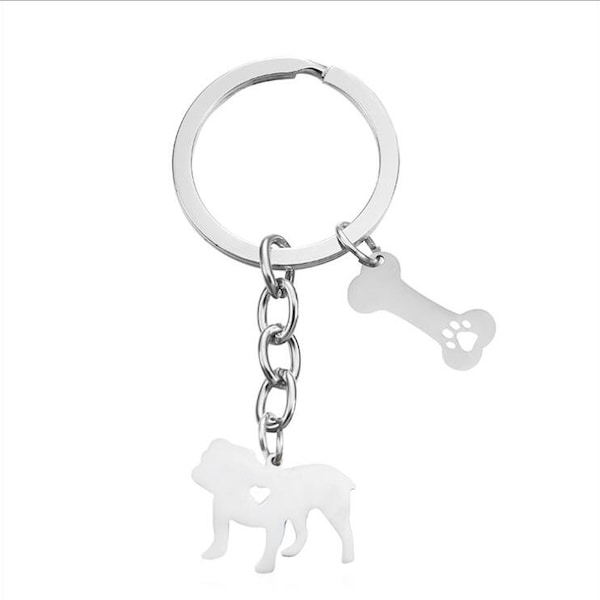 Bulldog Keychain - Etsy