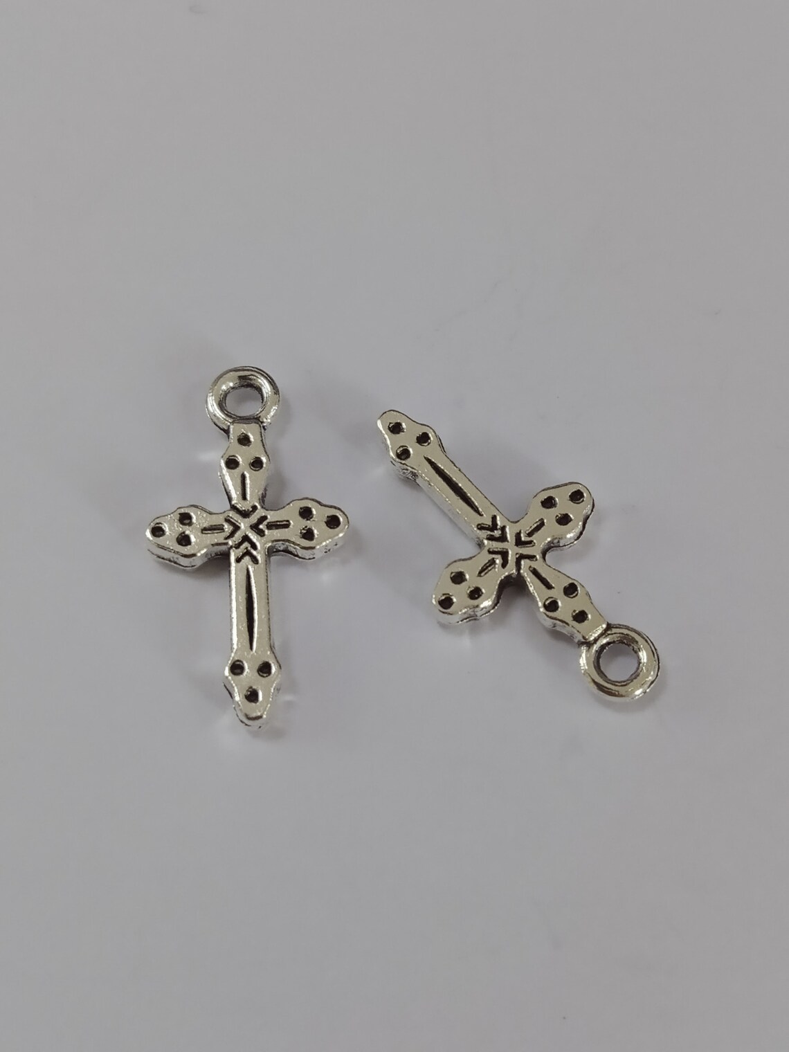 50pcs Cross charms pendant15x7mm Antique silver DIY jewelry | Etsy