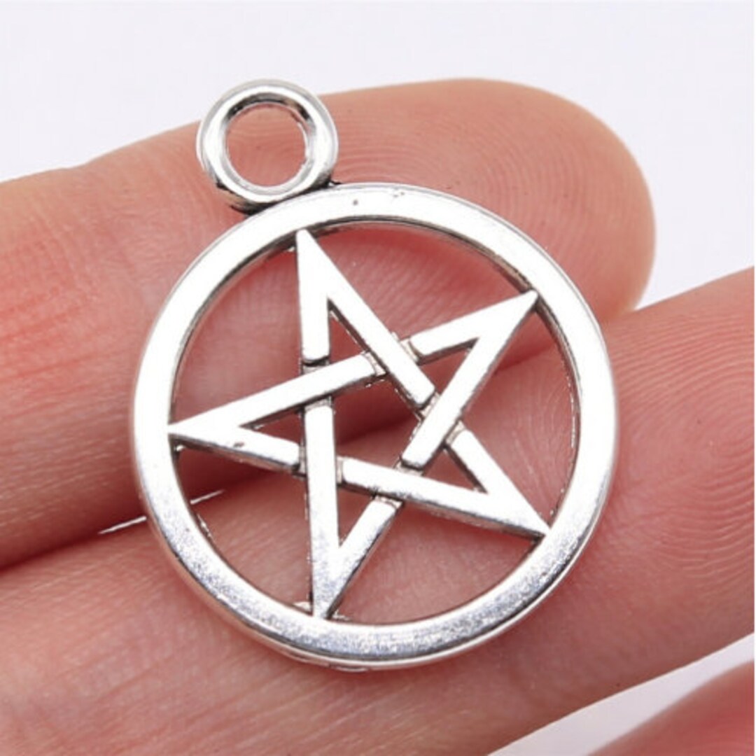 10pcs Pentagrams Charms Pendant---20mm Antique Silver DIY Jewelry ...