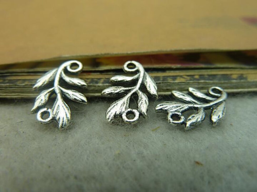 50pcs 10x15mm Branch Link Connector Charms Antique Silver DIY Jewelry ...