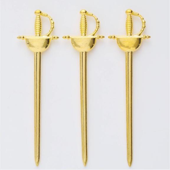 10pcs Rapier Charms Sword Accessories 25x85mm Antique Silver/gold DIY ...