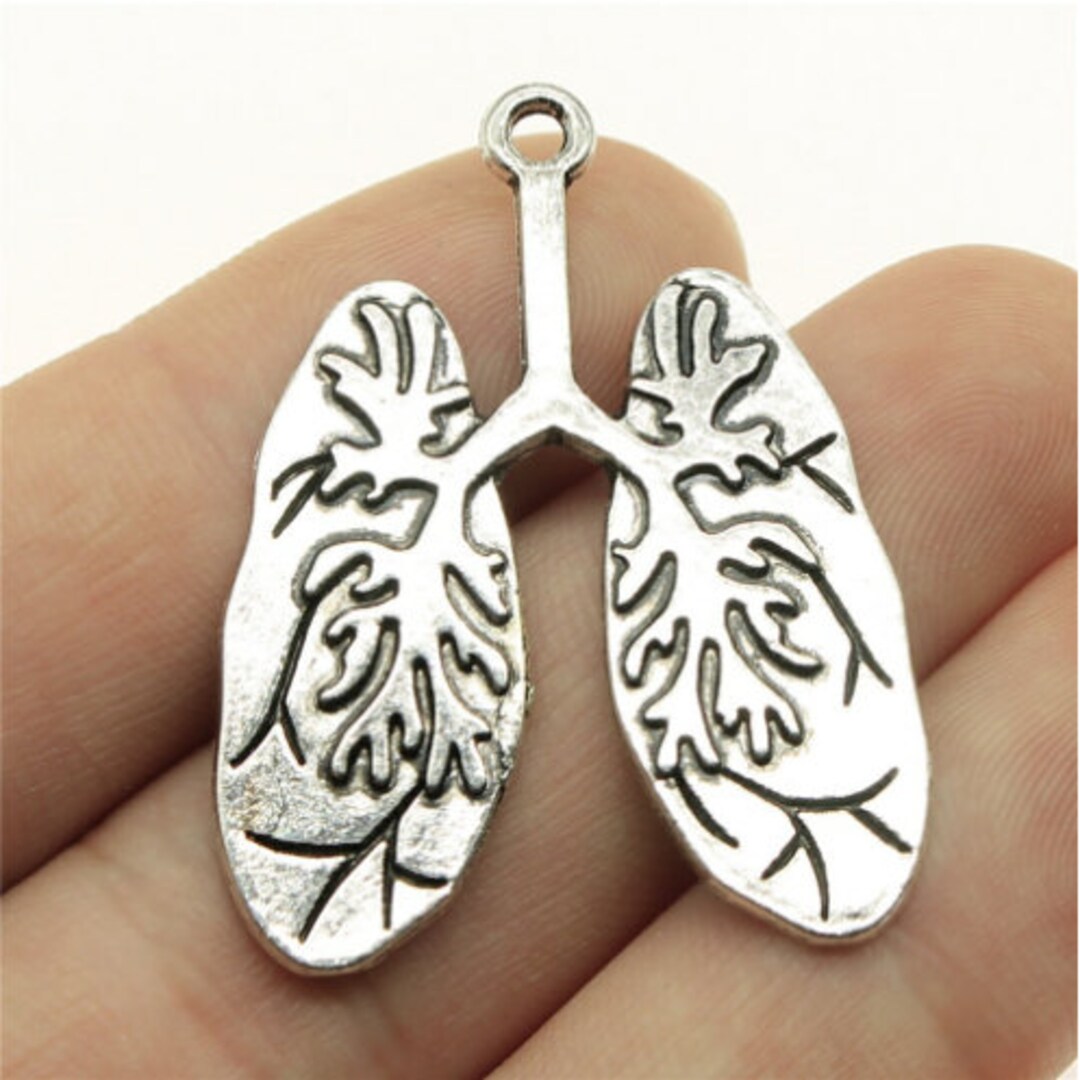 10pcs Lung Charms Pendant---39x30mm Antique Silver DIY Jewelry Handmade ...