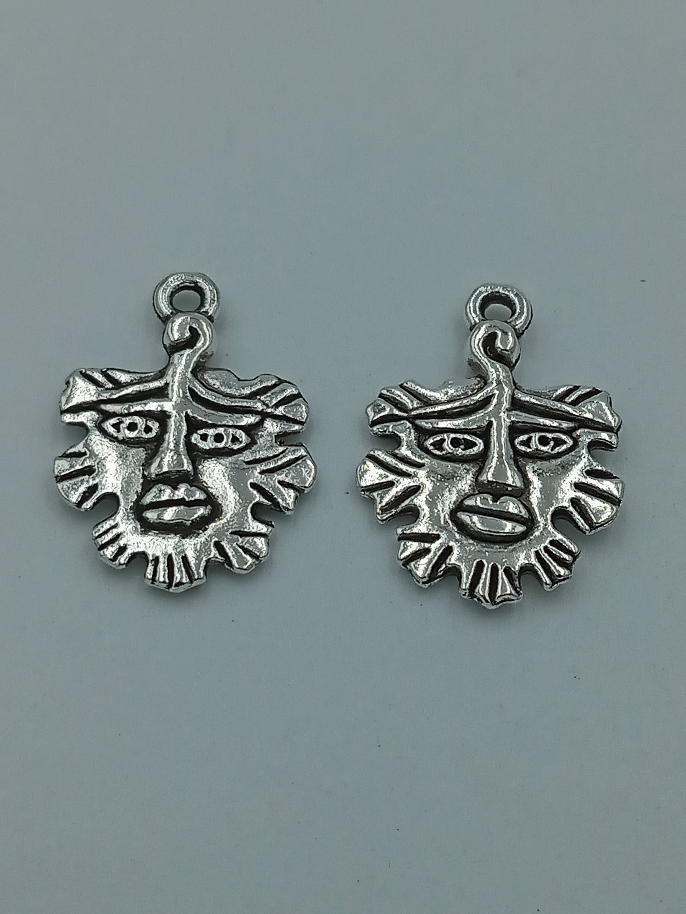 20pcs Green Man Leaf Charms Pendant---22x16mm Antique Silver DIY ...